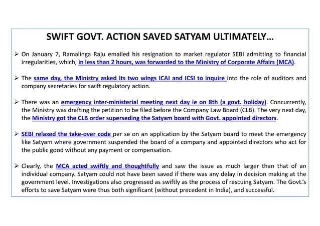 Satyam scam...a shame in indian corporate it world | PPT