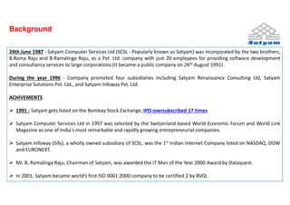 Satyam scam...a shame in indian corporate it world | PDF