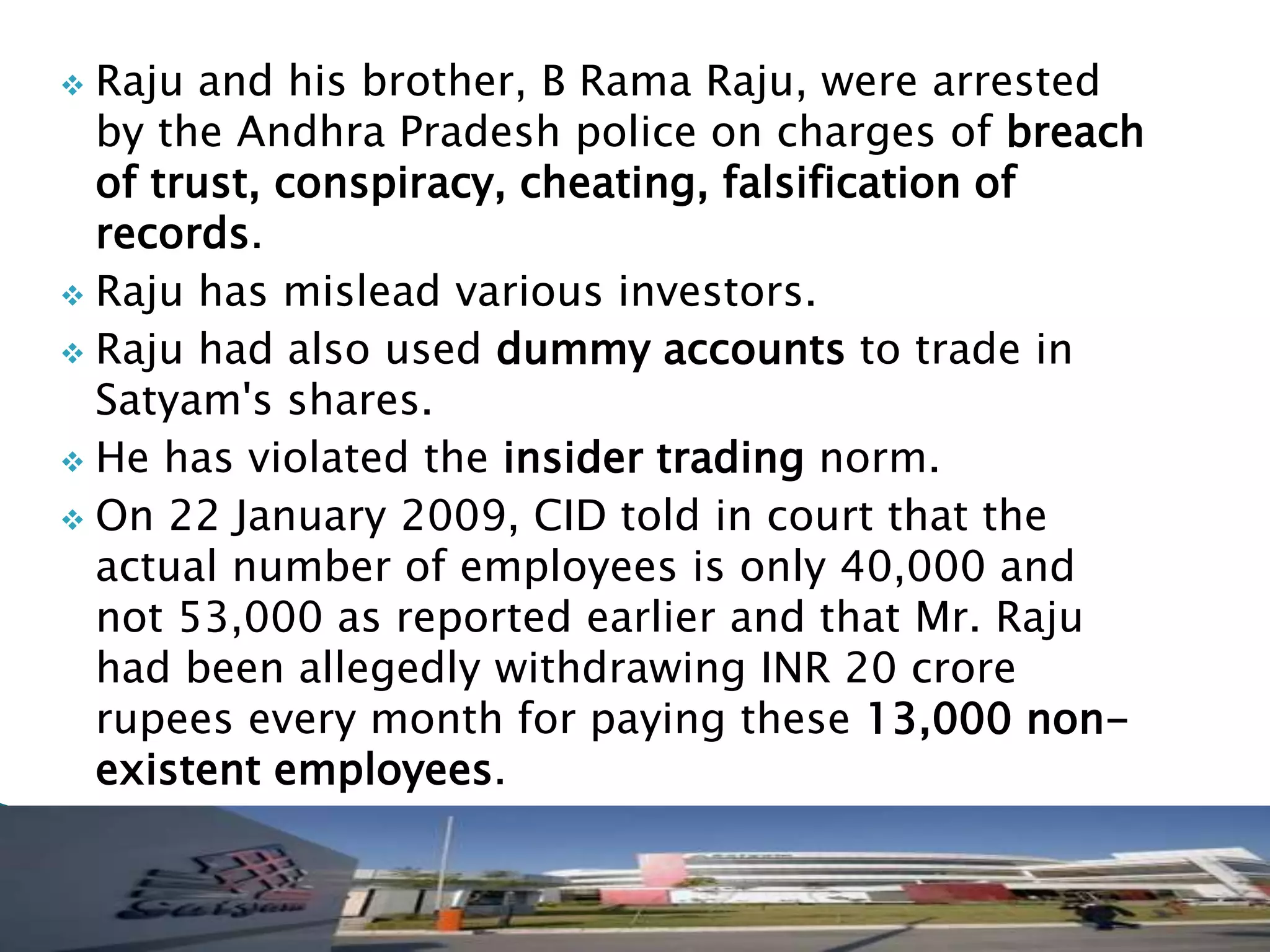 Satyam scam - corporate governance | PPTX