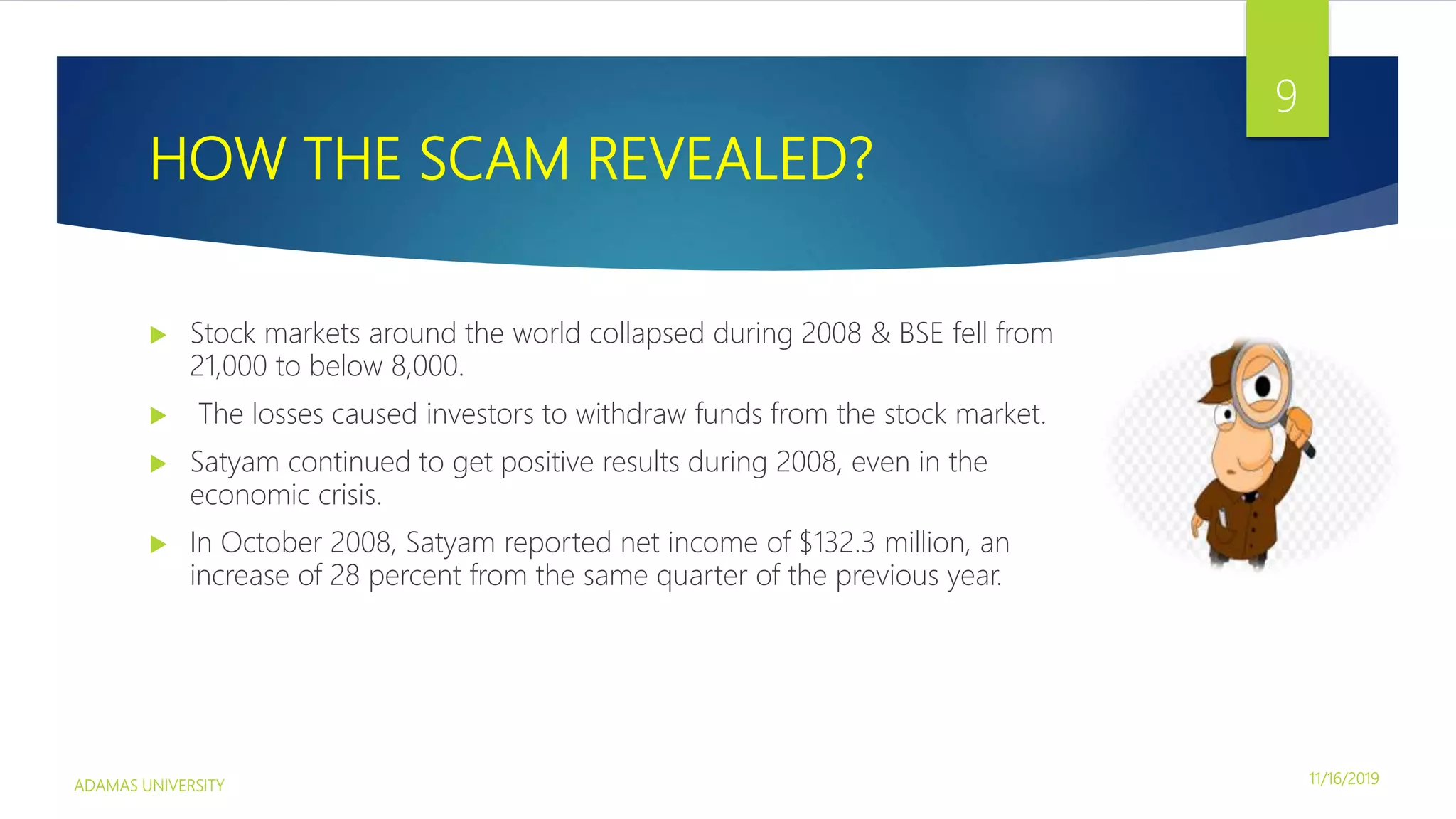 Satyam scam full ppt | PPTX