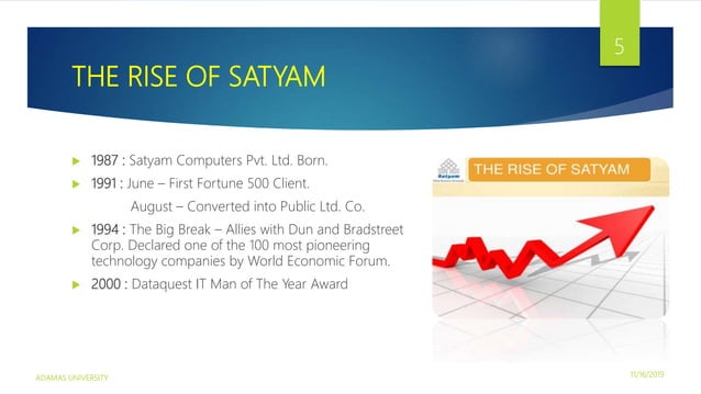Satyam scam full ppt | PPTX