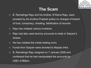 Satyam Scam ppt | PPTX