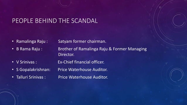 Satyam scandal | PPTX