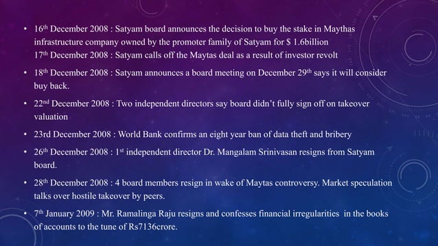 Satyam scandal | PPTX