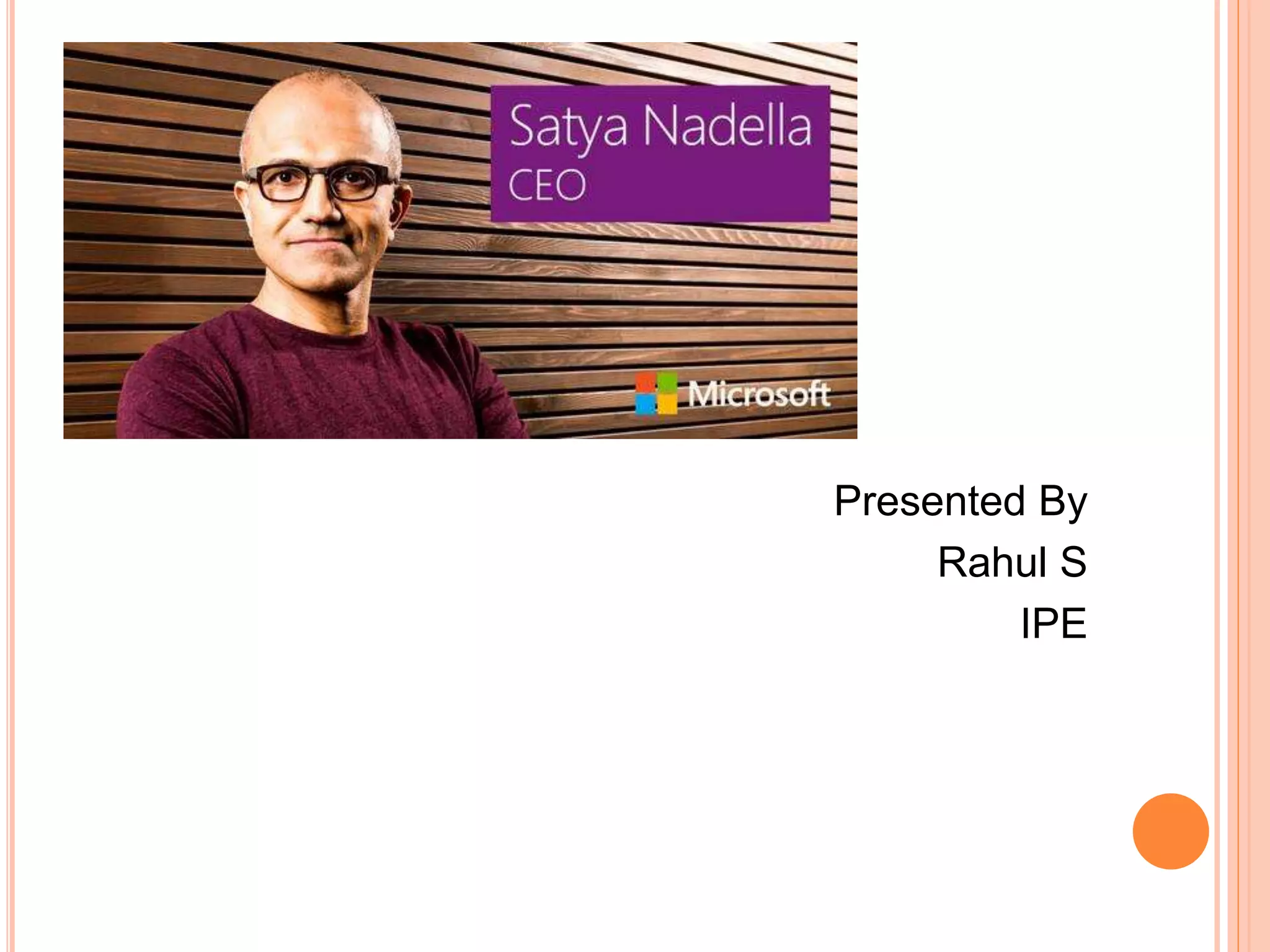 Satya nadella PPT | PPTX