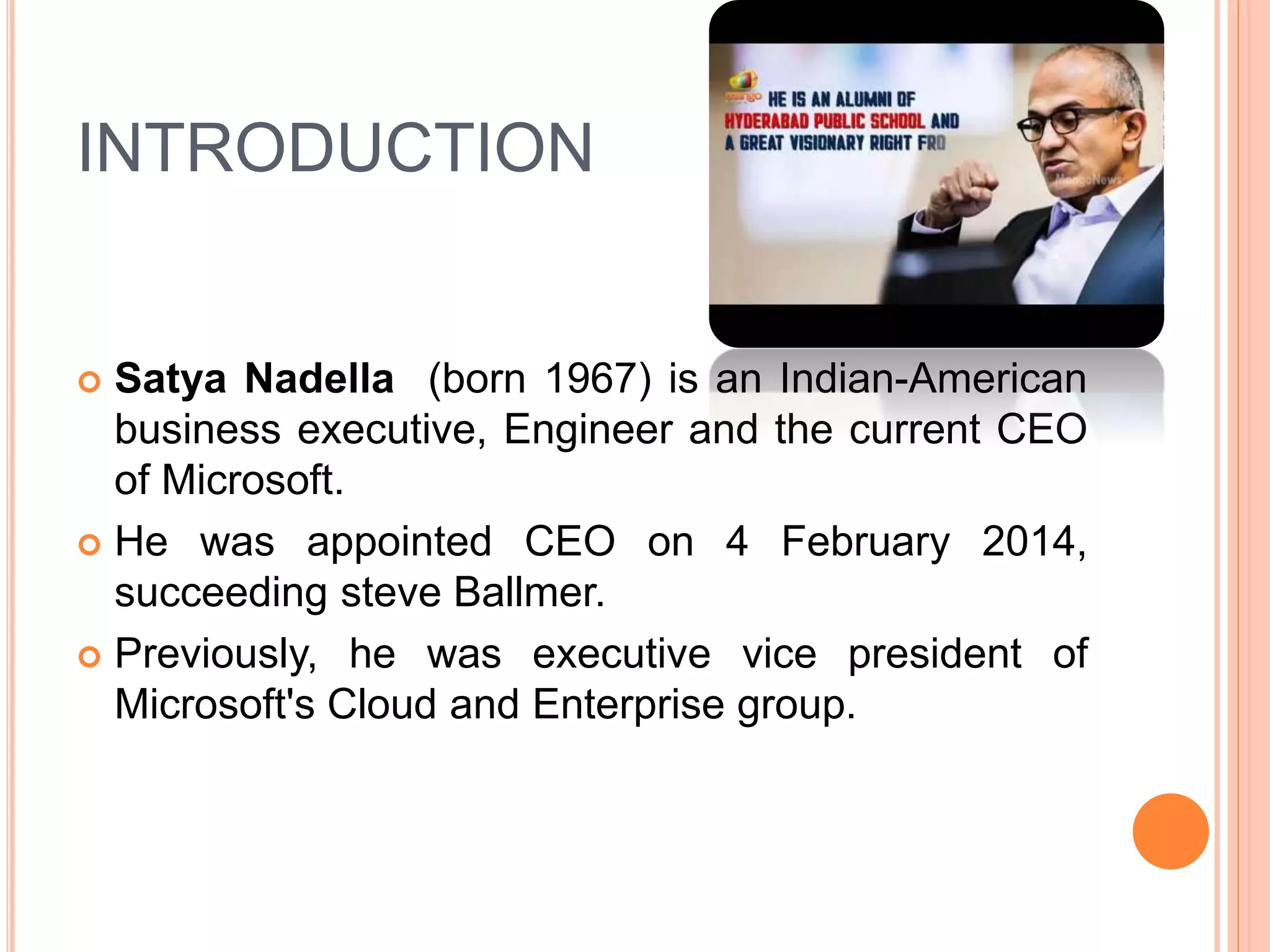 Satya nadella PPT | PPTX