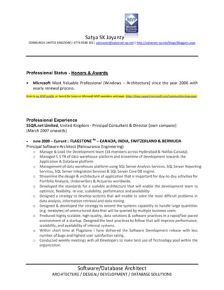 Satya\'s Resume | PDF | Databases | Computer Software and Applications