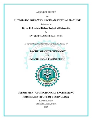 automatic four way hacksaw cutting machine | PDF