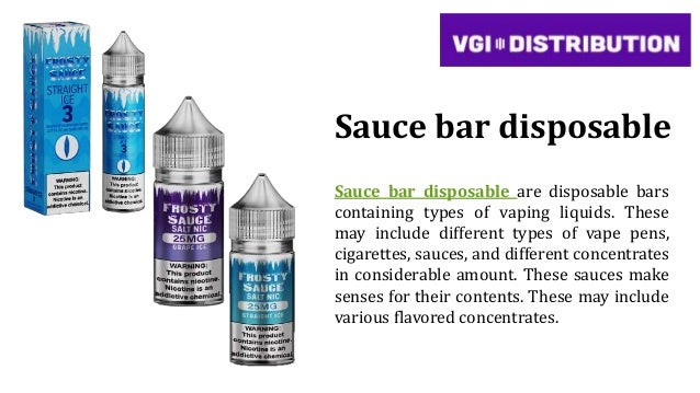 Sauce Bar Disposable Vape - VGI Distribution