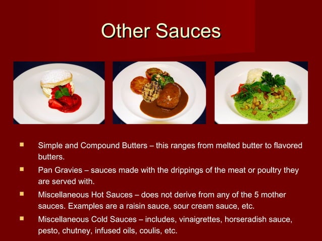 Sauces | PPT | Cooking | Food & Drink