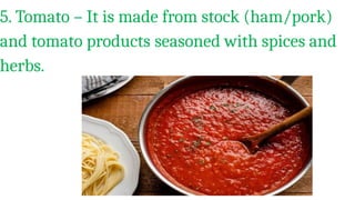 Sauces Lesson Plan For Food and Beverages | PPTX