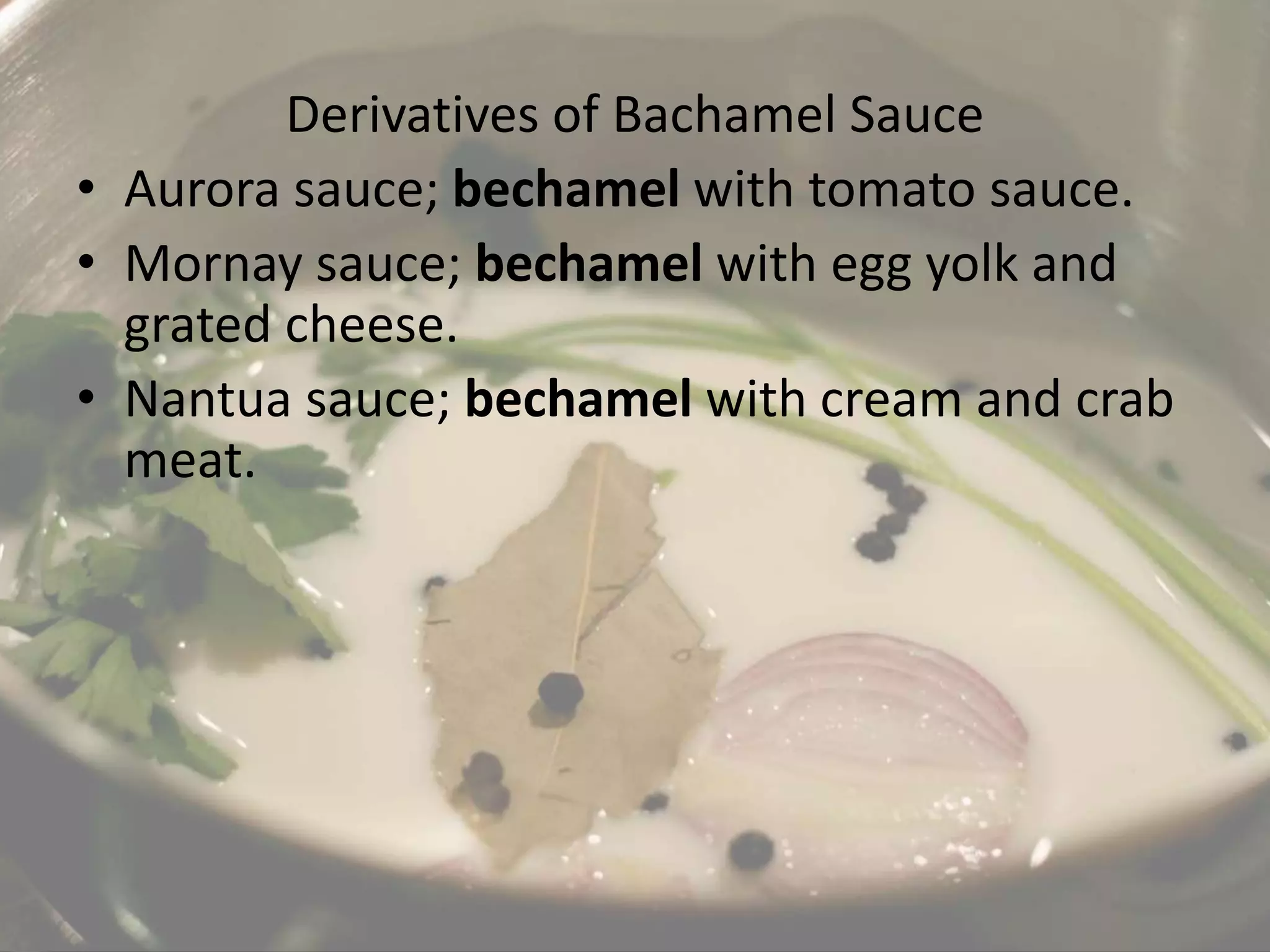 Mother sauces :The five French main sauces | PPTX