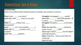 Aula de portugues - Saudações e verbos, profissões, verbos ser, estar ...
