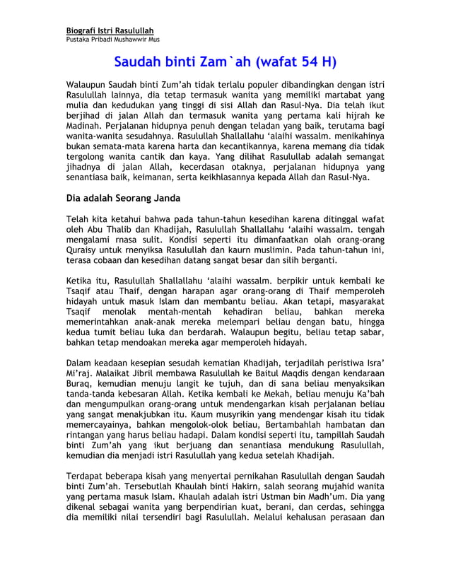 Saudah binti sam'ah | PDF