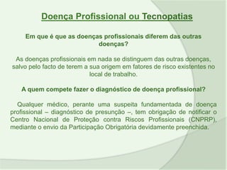 Doença Profissional e Doença do Trabalho | PPTX