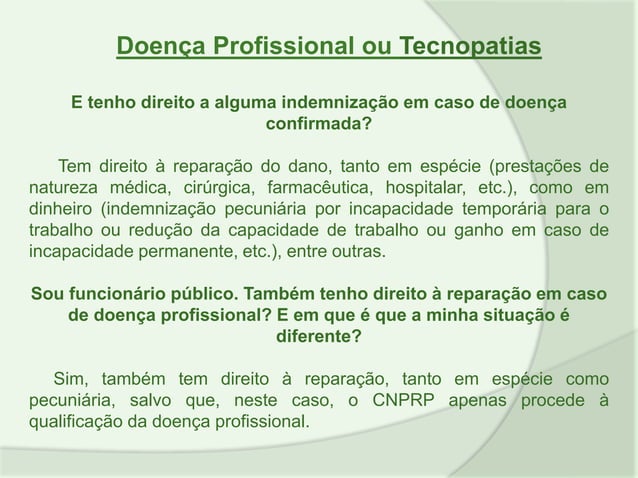 Doença Profissional e Doença do Trabalho | PPTX