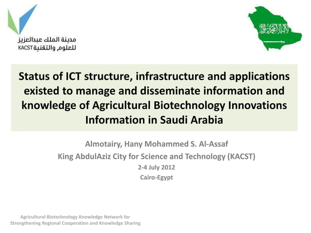 Status of ICT structure, infrastructure and applications existed to ...