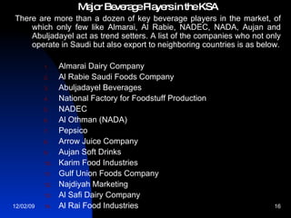 Saudi Arabian Beverage Market | PPT