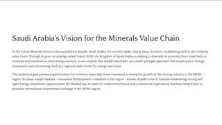 Saudi Arabia's Vision for the Minerals Value Chain | PDF
