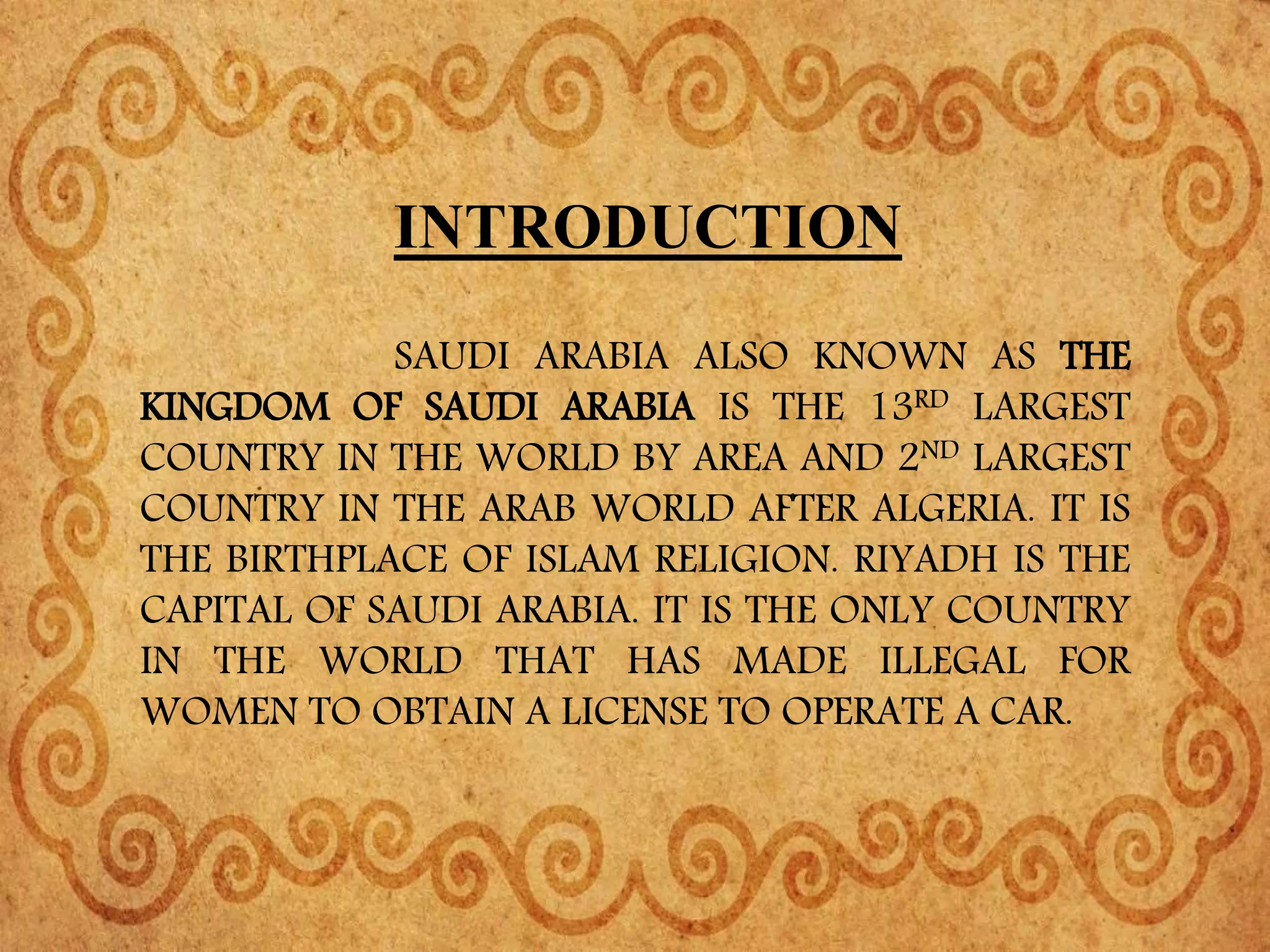 Saudi Arabia Explained | PPTX