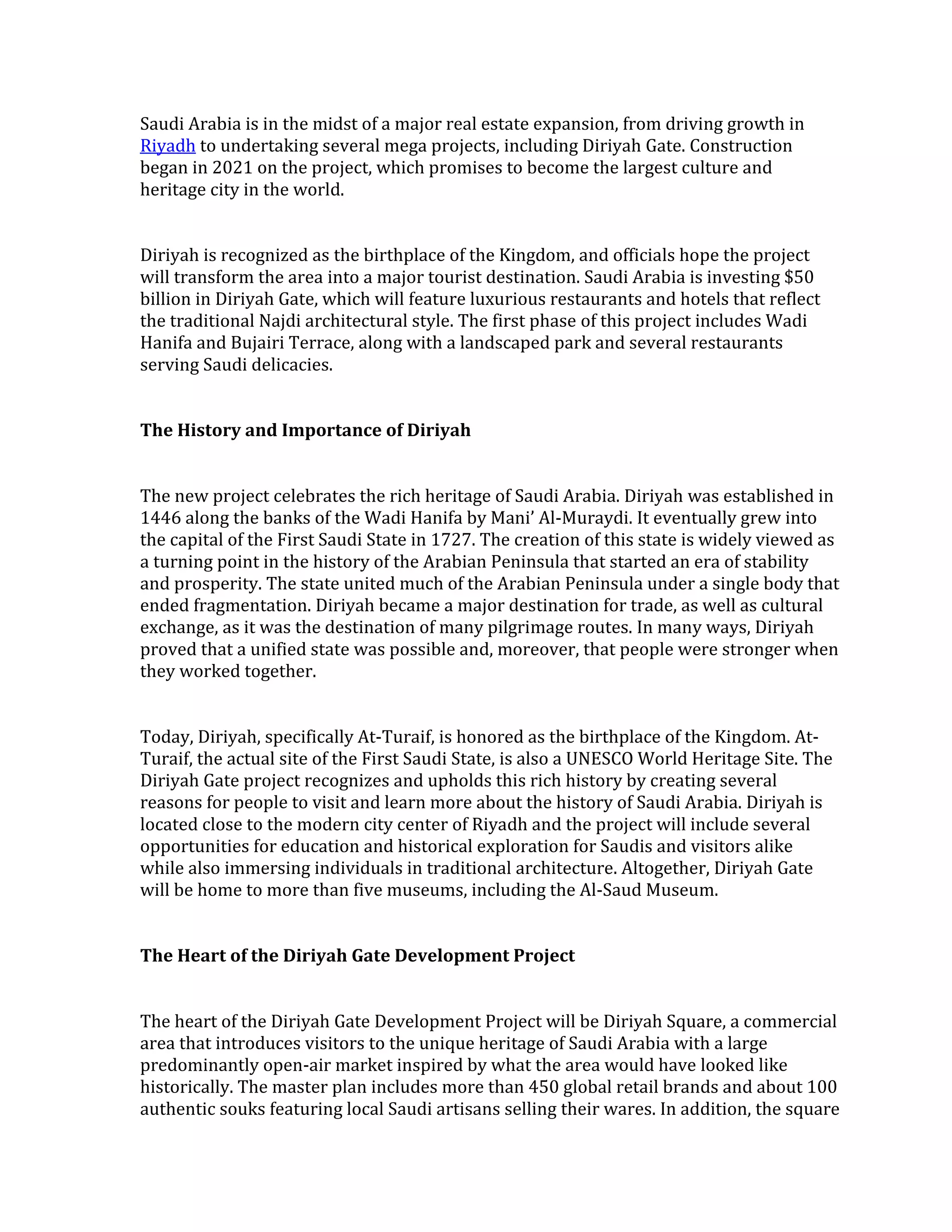 Saudi Arabia’s Diriyah Gate Project Honors the Rich History of the ...