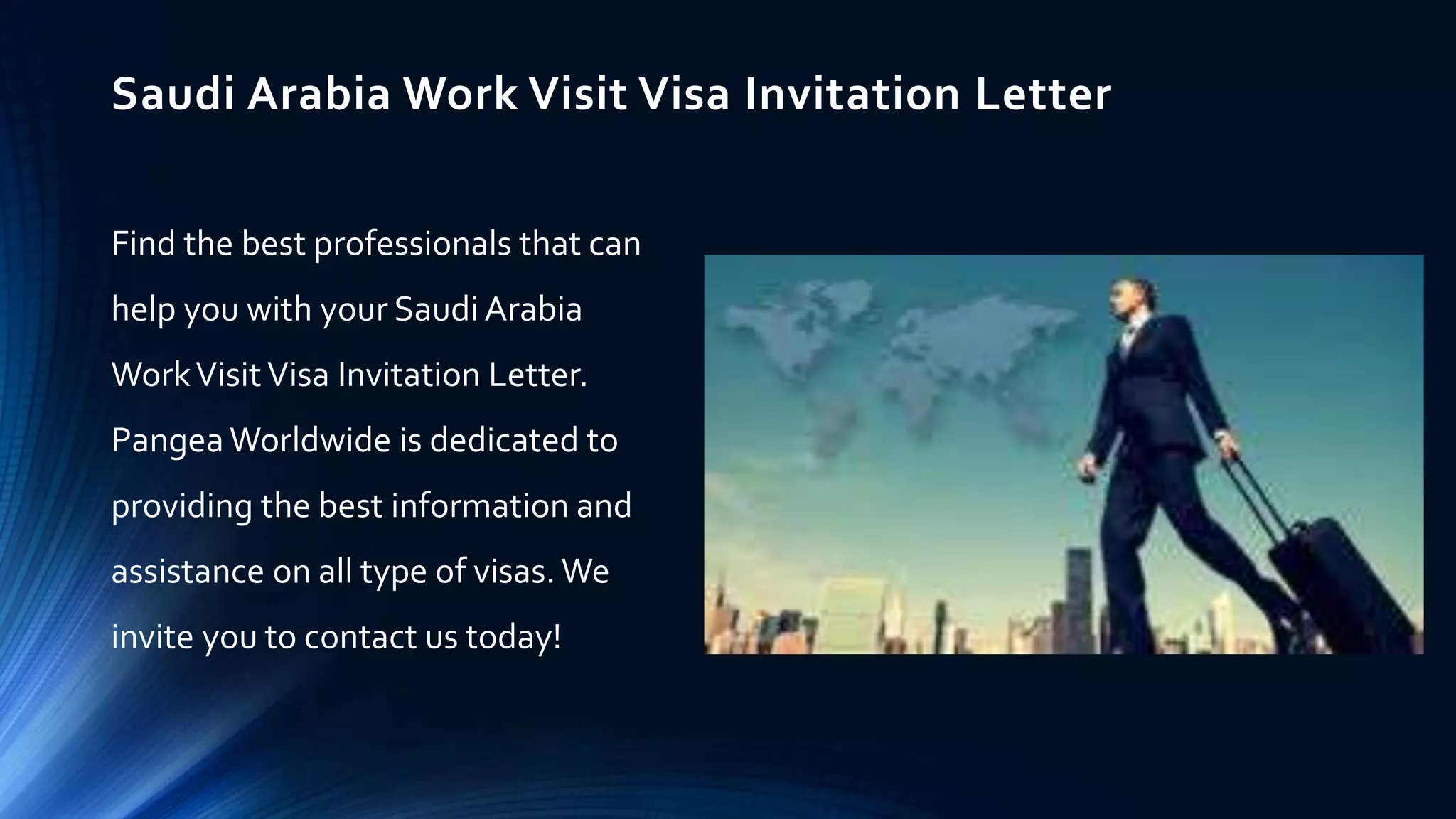 Saudi arabia work visit visa invitation letter | PPT