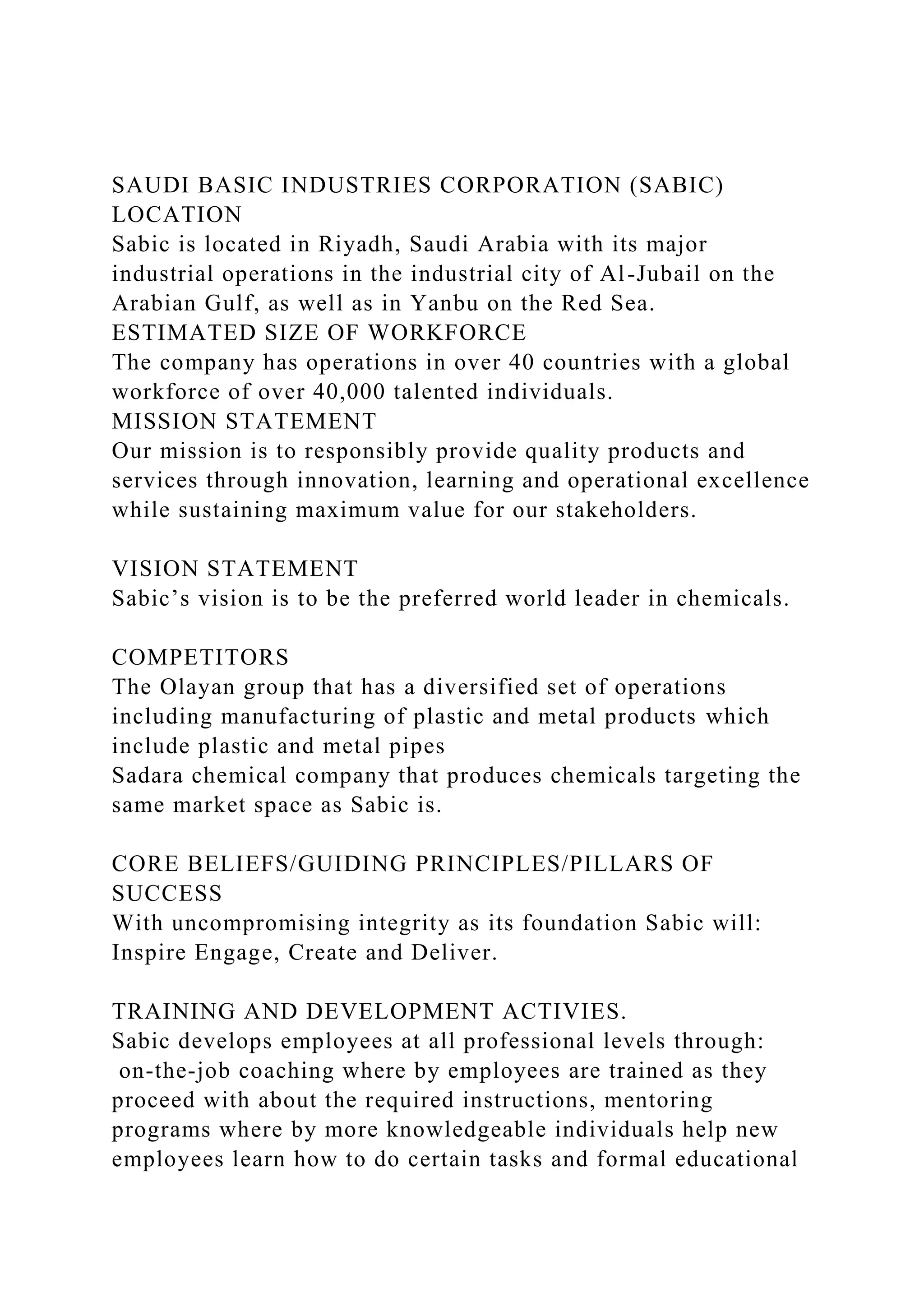 SAUDI BASIC INDUSTRIES CORPORATION (SABIC)LOCATIONSabic is loc.docx