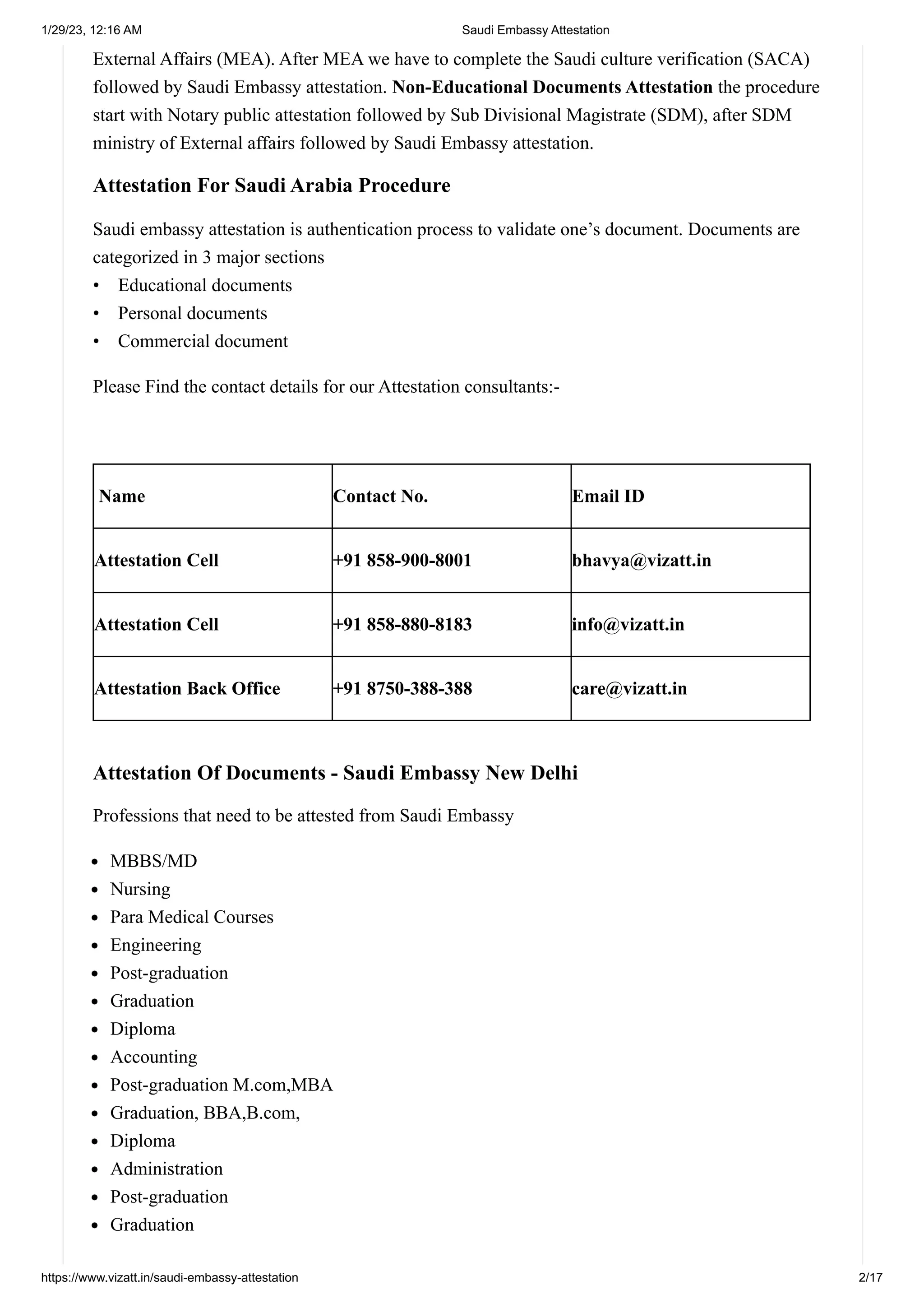 Certificate Attestation for Saudi | Saudi Attestation | Vizatt ...