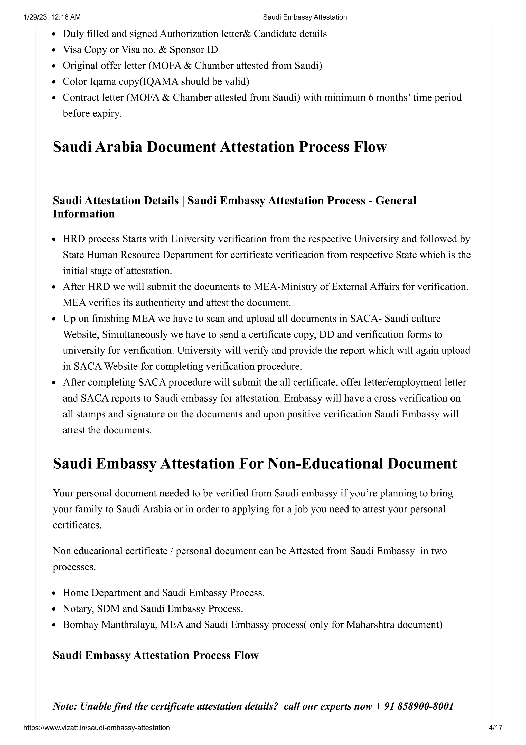 Certificate Attestation for Saudi | Saudi Attestation | Vizatt ...