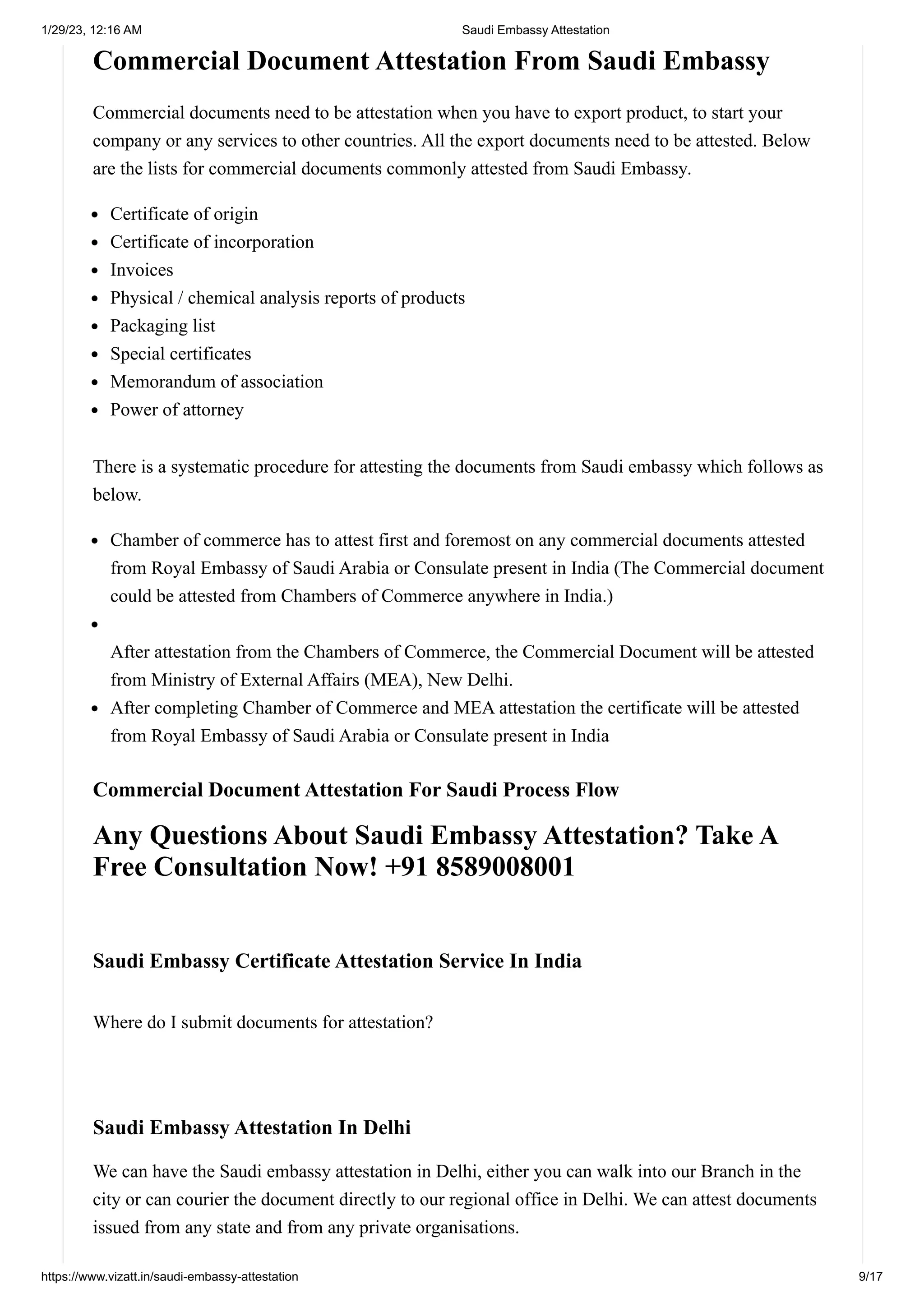 Certificate Attestation for Saudi | Saudi Attestation | Vizatt ...