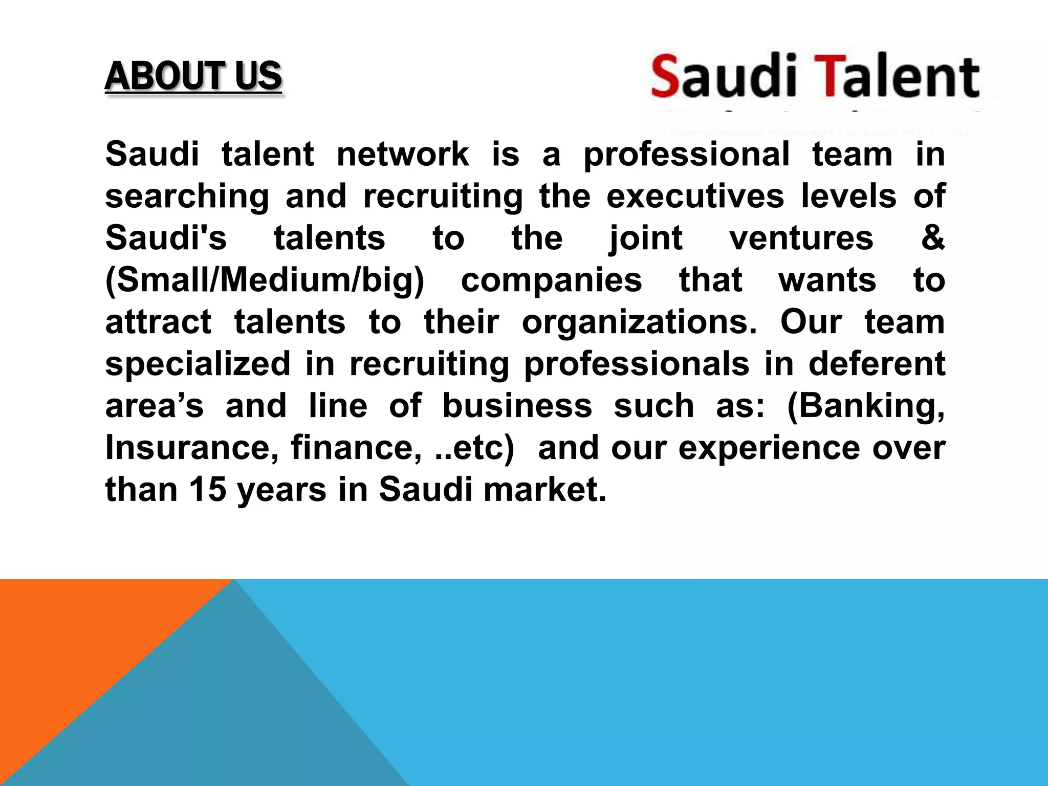 Saudi talent presentation | PPTX