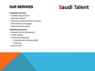 Saudi talent presentation | PPTX