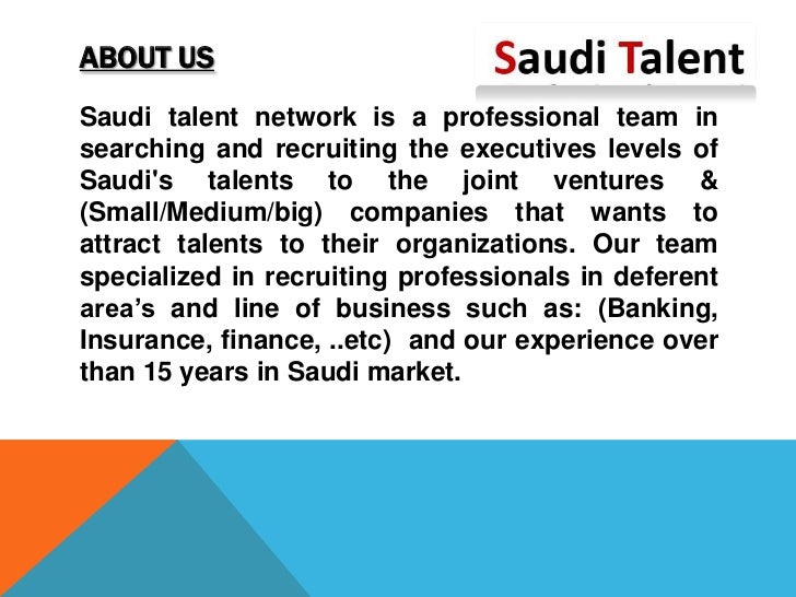 Saudi talent presentation