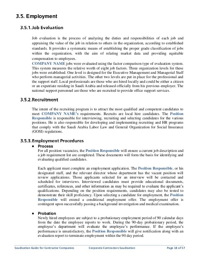 Saudization guide contractor