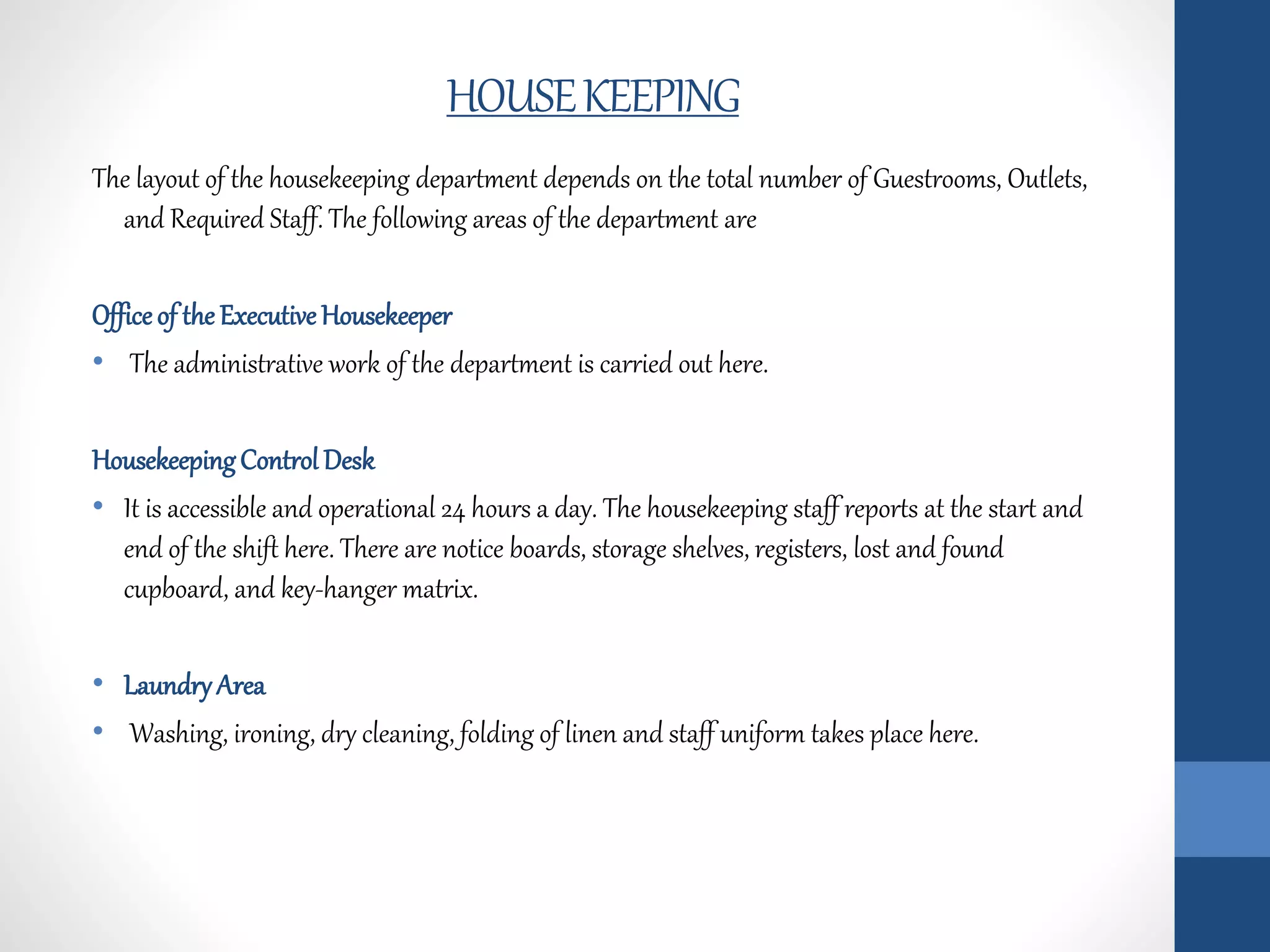 HOUSEKEEPING AND LAUNDRY IN HOTELS | PPTX