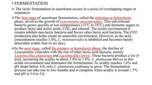 fermented food science of sauerkraut.pptx | Chemistry | Science
