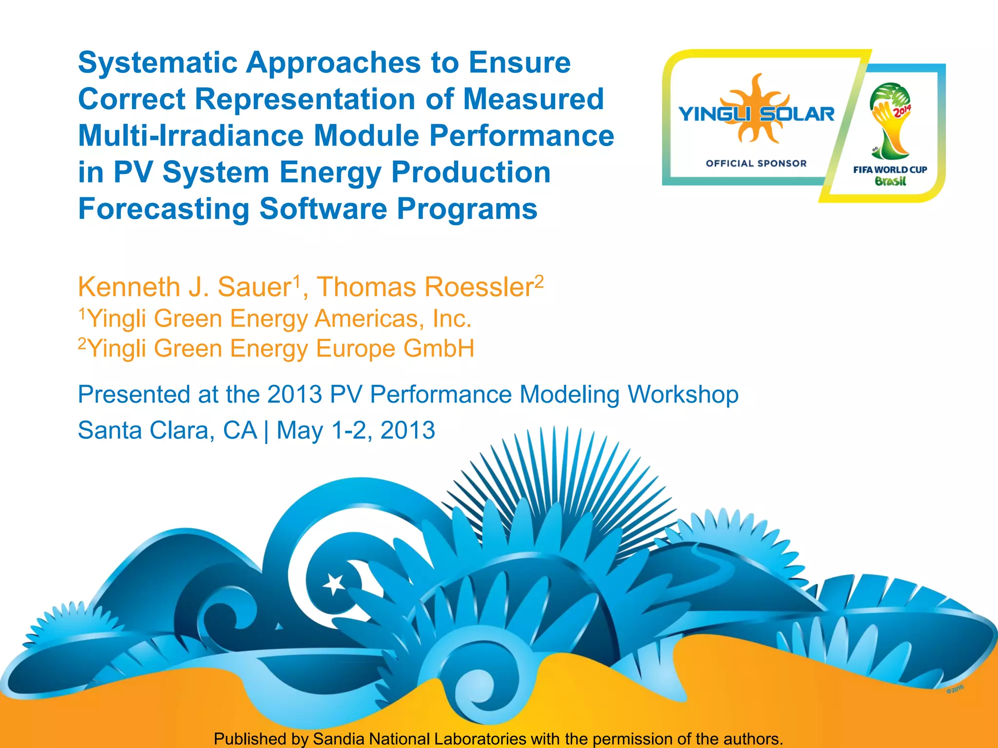 Systematic Approaches to Ensure Correct Representation of Measured ...
