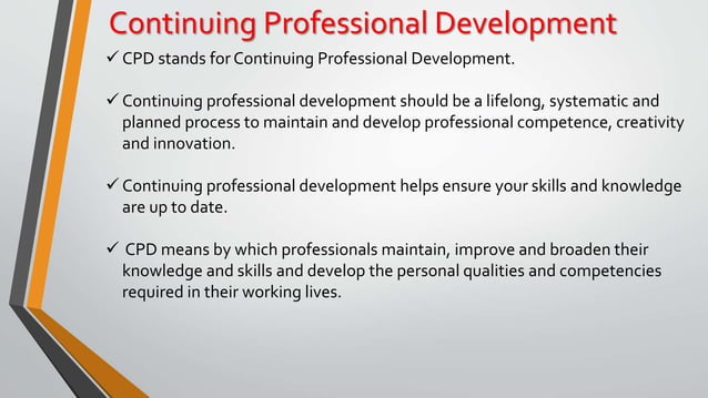 Continuing Professional Development (CPD) | PPTX