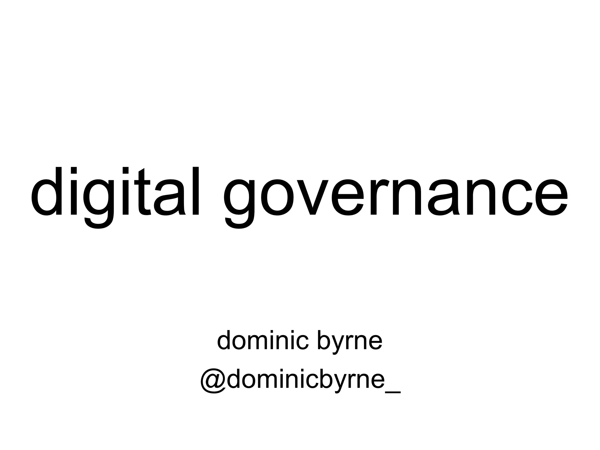 Digital Governance | PPT