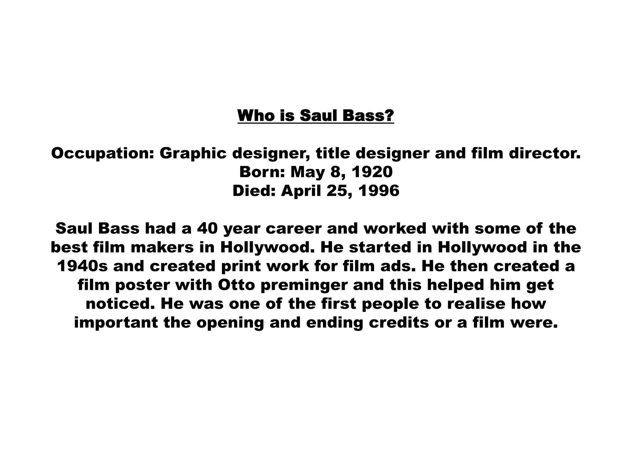 Saul bass | PPT Saul bass | PPT