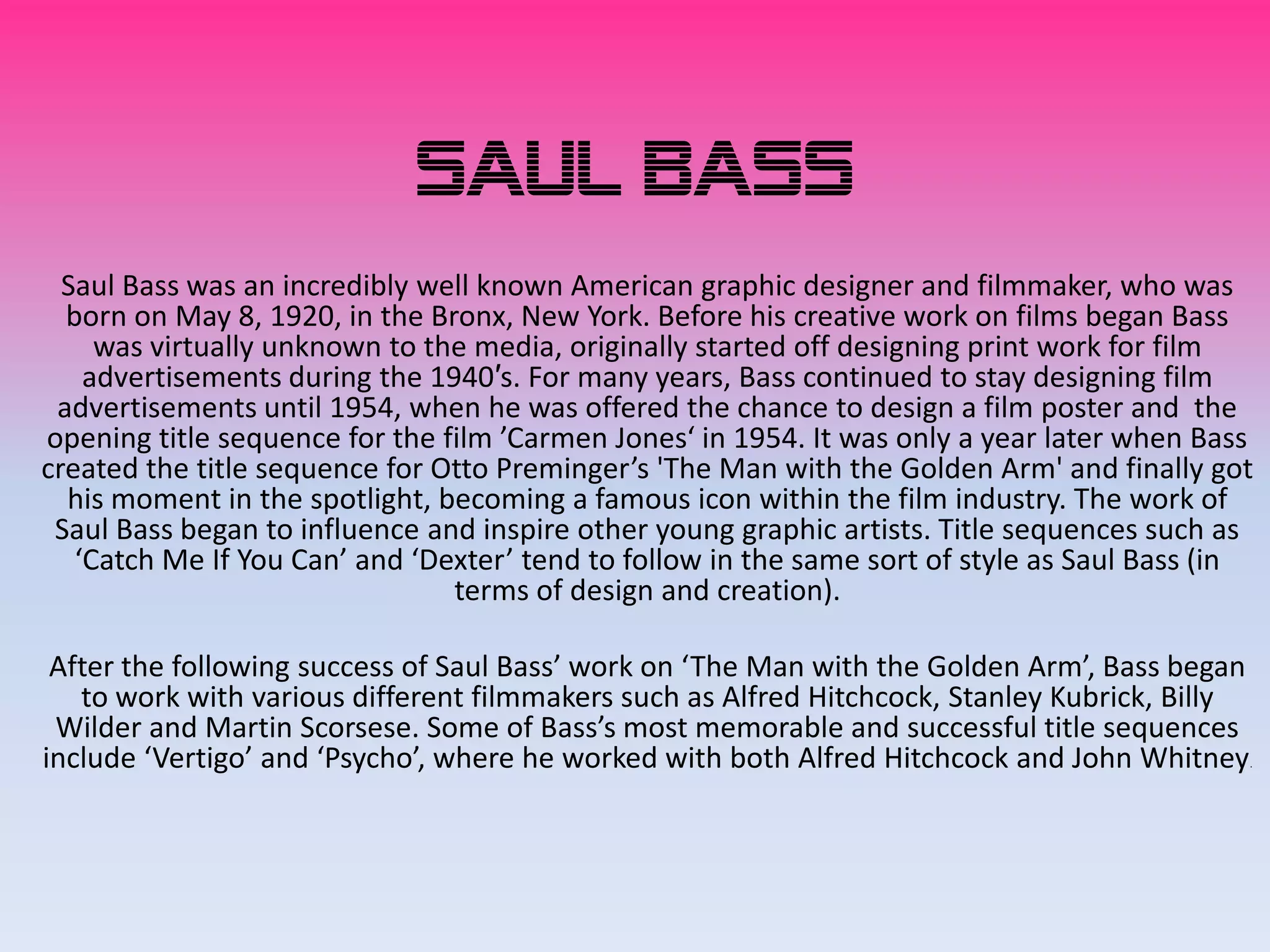 Saul bass | PPTX