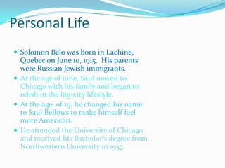 Saul Bellow | PPT