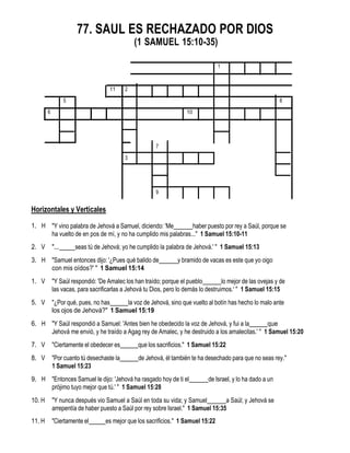 Saúl Desobedece A Dios