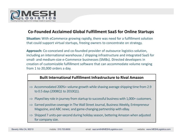 MESH Logistics Case Studies | PDF