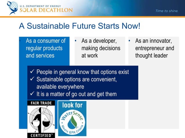 Building a More Sustainable Future - Solar Decathlon | PPT