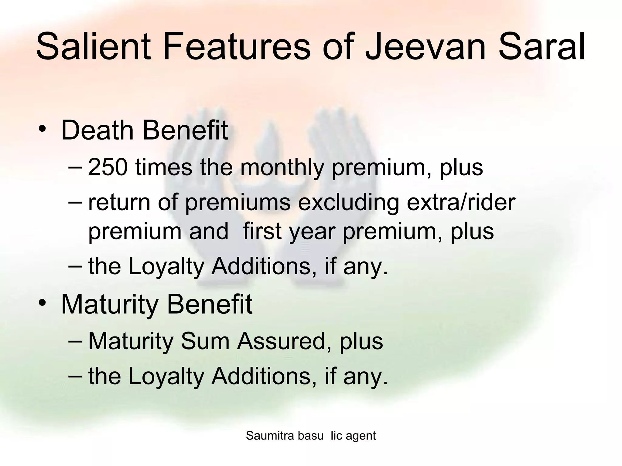 the magic of jeevan Saral plan | PPT