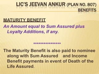 lic jeevanankur policy | PPTX