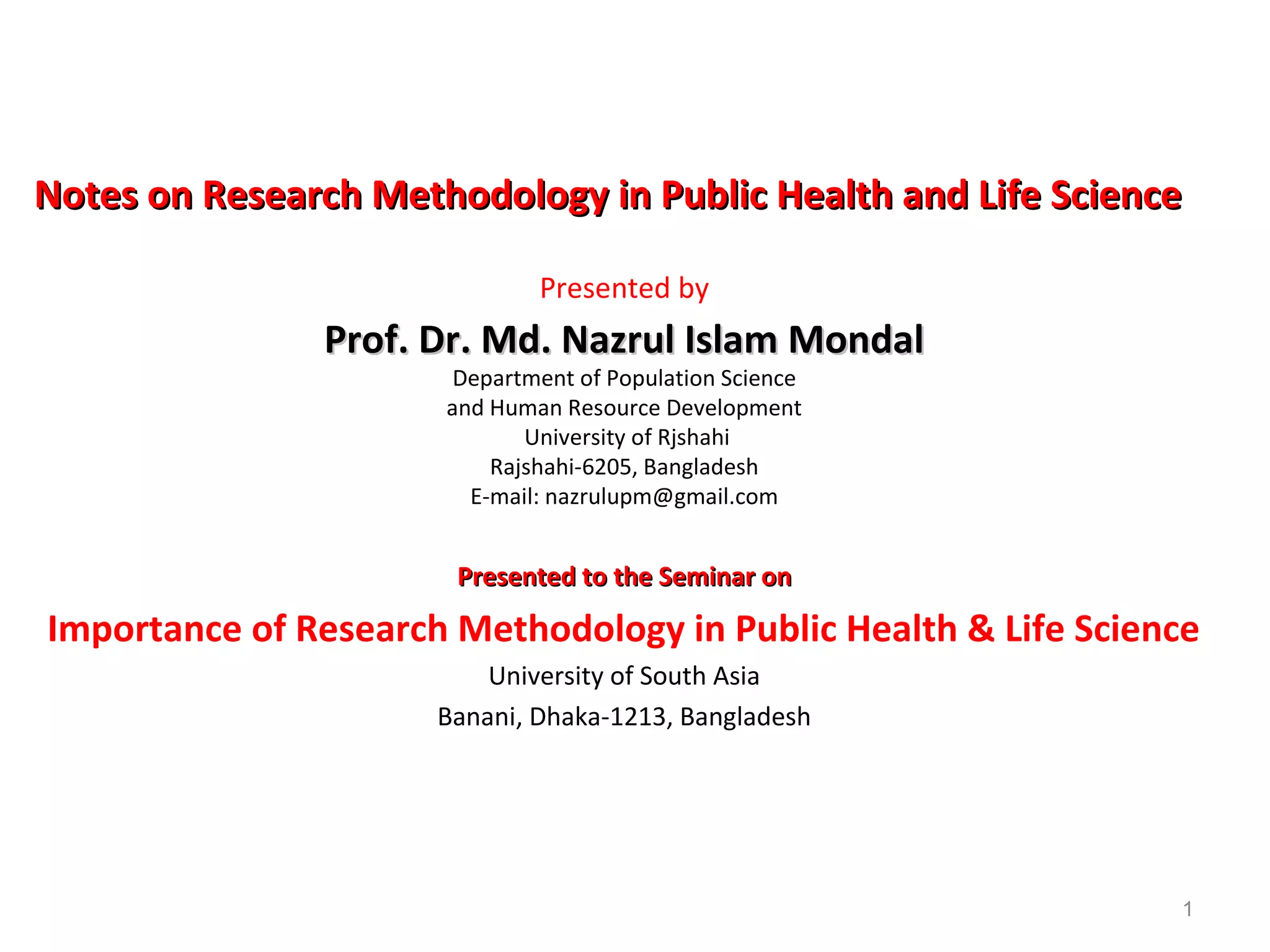 Lecture On Research Methodology Ppt