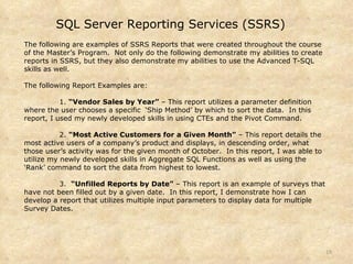 SQL Server 2008 Portfolio for Saumya Bhatnagar | PPT