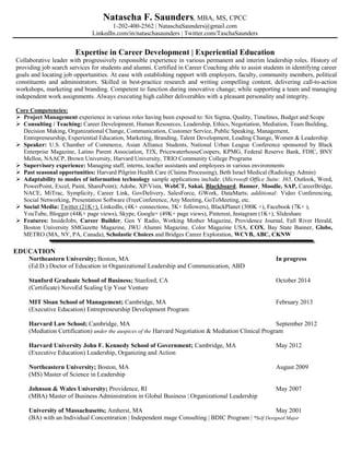 Natascha F. Saunders Resume | PDF